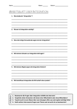 Aufgabensammlung zum Thema "Integration" | Unterricht.Schule